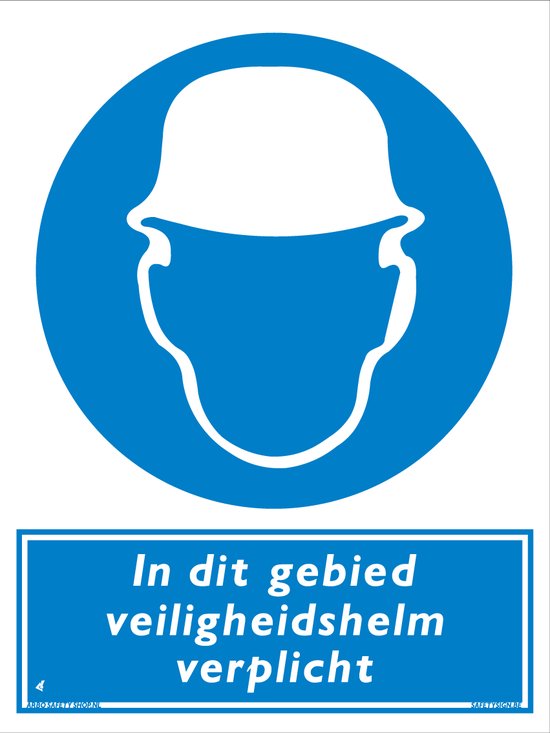 Veiligheidshelm verplicht bord - Bord 300 x 400 mm - (Forex) | bol