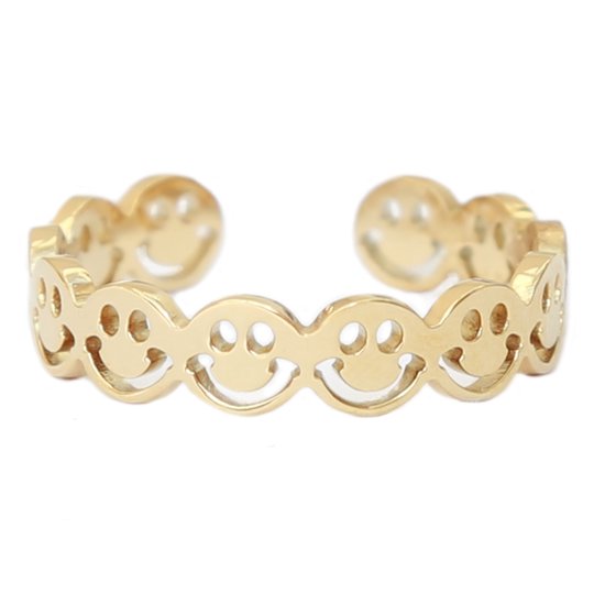Gouden ring smiley | bol