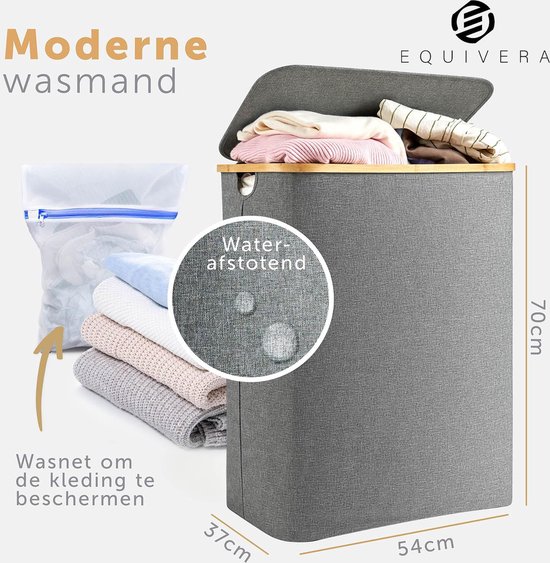 Equivera Wasmand 3 Vakken - Wassorteerder 3 Vakken - Wasmanden ...