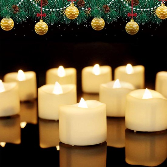 Kerst LED Waxinelicht - Led-kaarsen led-theelichtjes met timer auto aan ...