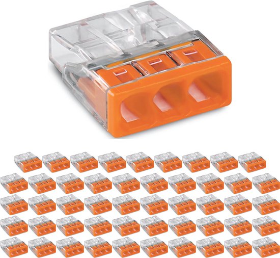 WAGO - Lasklem - 3 Polig - 0.5-2.5mm2 - Oranje - 50 Stuks | bol
