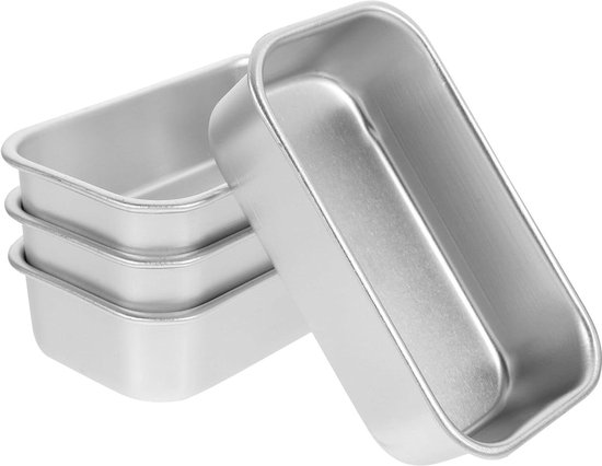 Set of 4 Non-Stick Mini Laib Pans with Rectangular Bread Tins - Cake ...