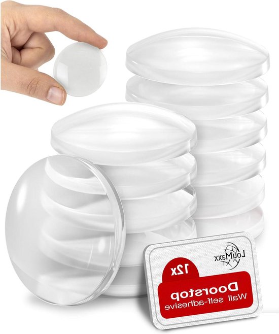 Deurstopper muur transparant 40 mm set van 12 rubberen buffers ...