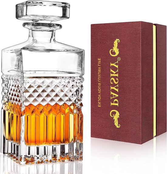 Whiskey Karaf 900ml niet-lood kristallen stop karaf in geschenkdoos ...