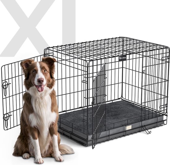 JC Pets Hondenbench + Orthopedisch Hondenkussen - Maat XL (106 x 72 x ...