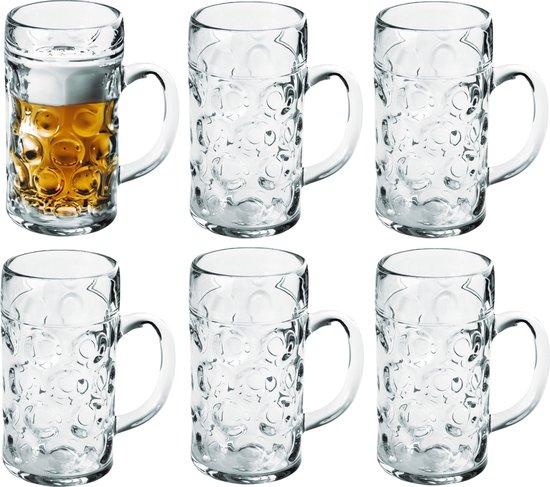 Bierpullen/bierglazen - 6x - 1.3 liter/130 cl/1300 ml - onbreekbaar kunststof -... | bol