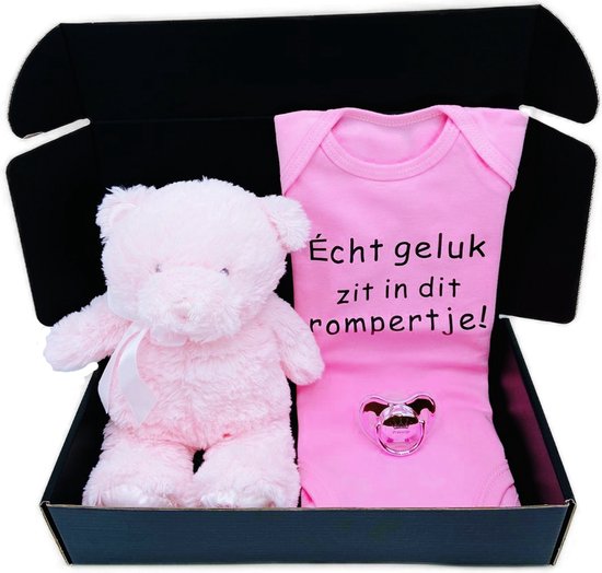 Kraamcadeau beer romper en speen - keuze uit 3 rompers - roze ...