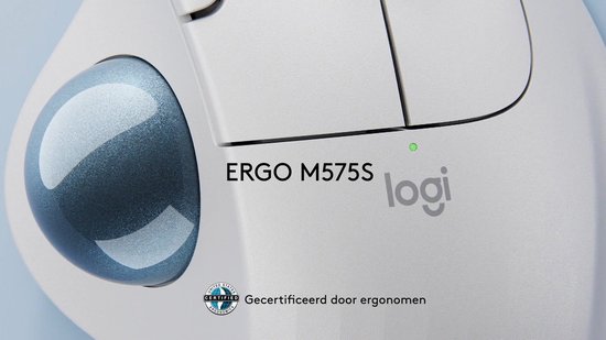 Logitech Ergo M575S - Draadloze ergonomische muis - Bluetooth - Pale ...