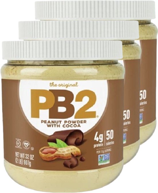 PB2 | Powdered Peanutbutter | Chocolate | 454g | 3 stuks | 3 x 454g | bol
