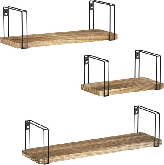 Set van 2 wandplank zwart metalen zwevende plank wand 30 cm wandplank mat zwart... | bol