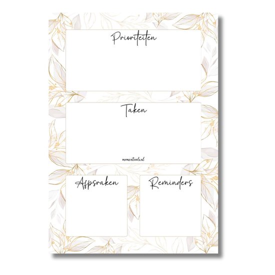 Momentuals Luxe Dagplanner A5 - Afscheurbaar - 50 vellen - Ongedateerd ...