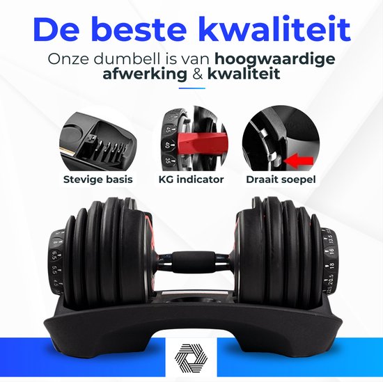 Verstelbare Smart Dumbbells - Adjustable - 15 gewichtsstanden - 24 kg | bol