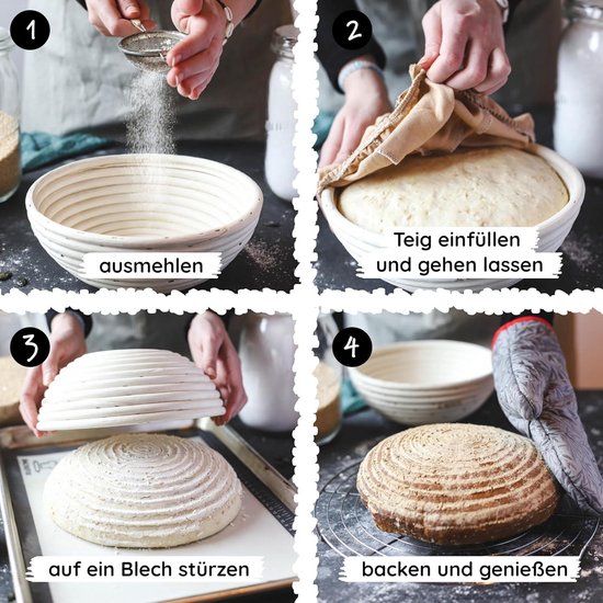 Broodbakmand rond 23 cm - klein formaat voor 500 g tot 1 kg brood ...
