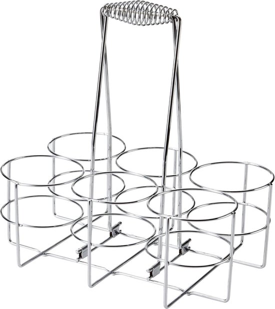 Flessenhouder voor 6 flessen - Flessendrager ring Ø 95 cm - Verchroomd ...