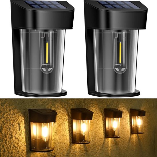 Zonne-energie Wandlampen Set - Waterdicht - Automatische Sensor - LED ...