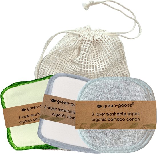 Green Step - Herbruikbare Wattenschijfjes - Wasbare Make-Uppads - 16 ...