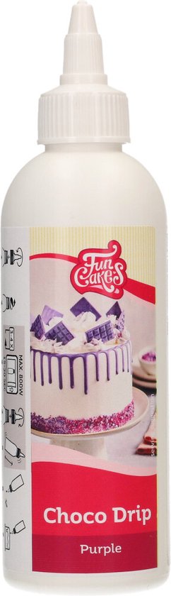 FunCakes Choco Drip - Paars - 180g - Chocolade Taartdecoratie | bol