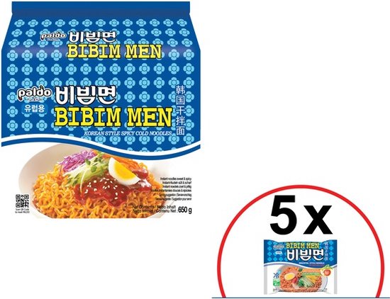 Paldo Multipak Instant Noodles Noedels Bibim men 5 x 130 Gram | bol