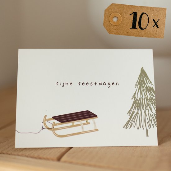 10x hippe kerstkaarten (A6 formaat) - kerst kaarten om te versturen ...