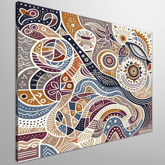 Abstract aboriginal schilderij | Vibrant Indigenous Expression: A ...