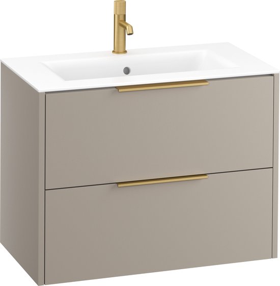 Saqu Lima voorgemonteerd badmeubel met messing greep incl. matte ...