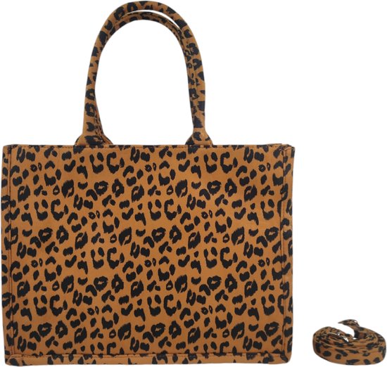 Dudlin - handtas - luipaardprint - camel | bol