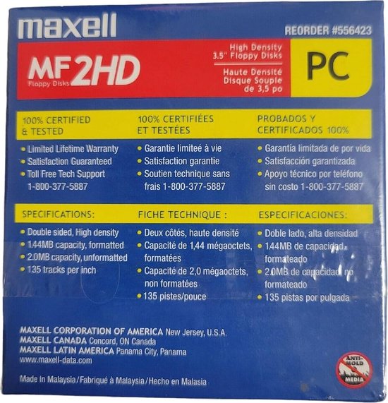 Maxell MF2HD 1.44MB micro floppy disk (10pack) | bol