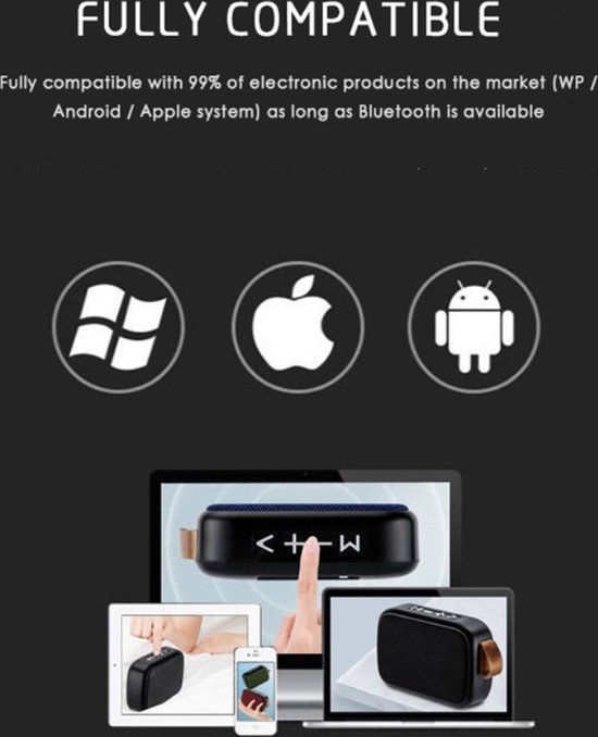 Mini Bluetooth Speaker - Draadloze Speaker met Diepe Bass - Zwart ...