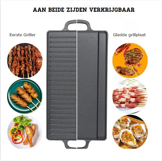 Grillplaat Inductie - Bakplaat Inductie Met Dubbelzijdige Gebruik ...