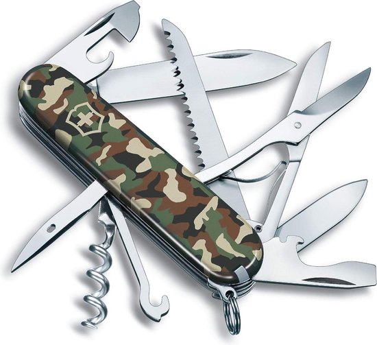 Zakmes met 15 functies - schaar, houtzaag, kurkentrekker - camouflage | bol