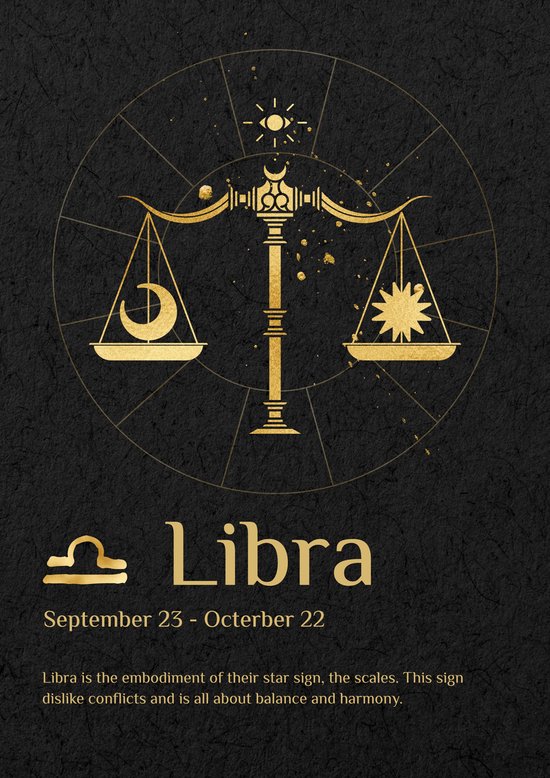 Sterrenbeeld Weegschaal - Zodiac Sign Libra - Poster - Kunst - A1 - XL Poster Art | bol