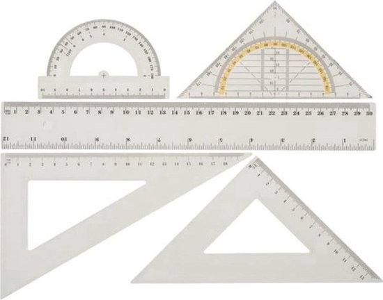 Liniaalset 5 Stuks - Transparant - Meten is Weten - Ruler set piece | bol