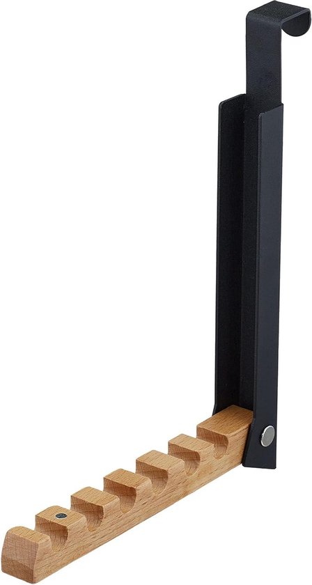 Inklapbare deurhaak voor 6 houten en metalen hangers - Deurdikte van 2 ...