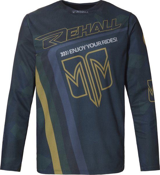 Rehall MIKE-R Heren Fietsshirt Lange Mouw Groen L - Mountainbike Shirt ...