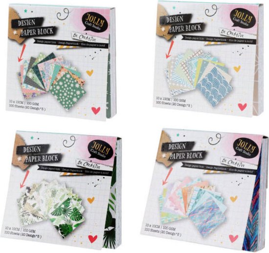 Block of design paper 10x10cm, 100 pcs - Texture | bol