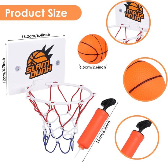 Mini Basketbalring voor Deur - Complete Set met Mini Basketballen en ...
