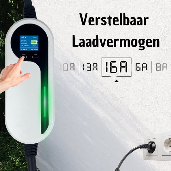 LDY - Mobiele Thuislader Type 2 naar Schuko - Stevige en Flexibele 10 ...