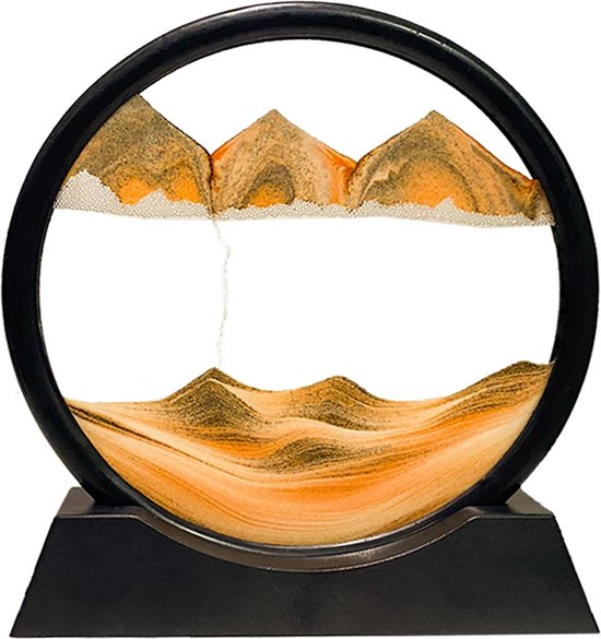 3D Moving Sand Art Picture Decoratie, Bewegende Zand Beeld Ronde Glas ...