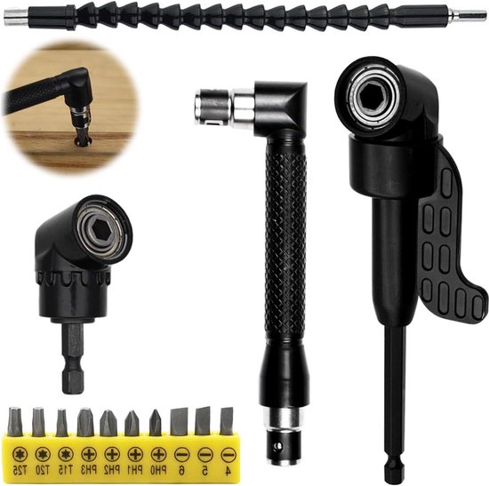 Hoekschroevendraaierset 105 graden hoekopzetstuk - Accuschroevendraaier ...