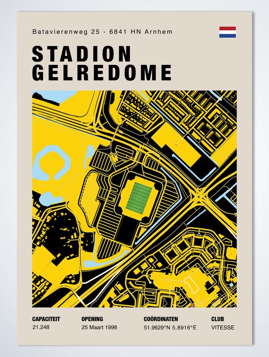 Poster Gelredome - Vitesse Stadion - Stadion Poster - 50 x 70 cm | bol