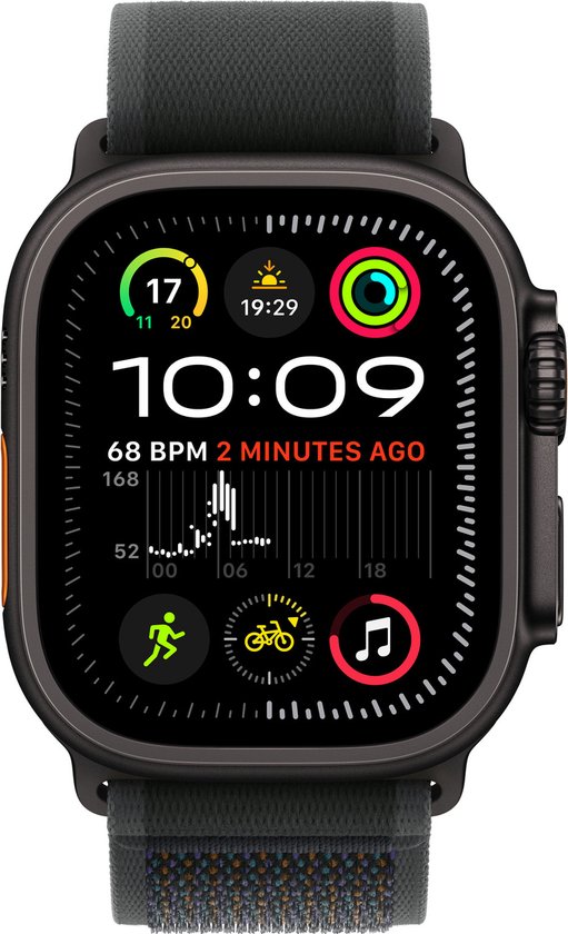 Apple Watch 49mm Trail Loop - M/L - Black Titanium Finish - Black | bol