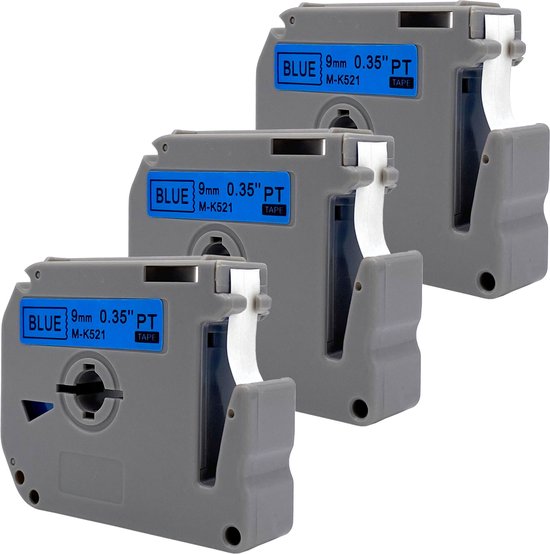 DULA Brother Compatible label tape- M-K521 - 3 cassettes - Brother P ...