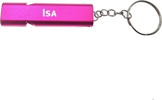 Sleutelhanger - Fluit - Met Naam - Isa - Roze - Veiligheid | bol