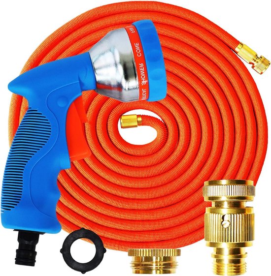 Flexibele tuinslangset tot 225 meter meerlagige latex met tuindouche en ...