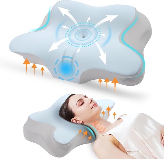 cervicaal orthopedisch kussen van traagschuim, uitneembaar ergonomisch nekkussen voor... | bol