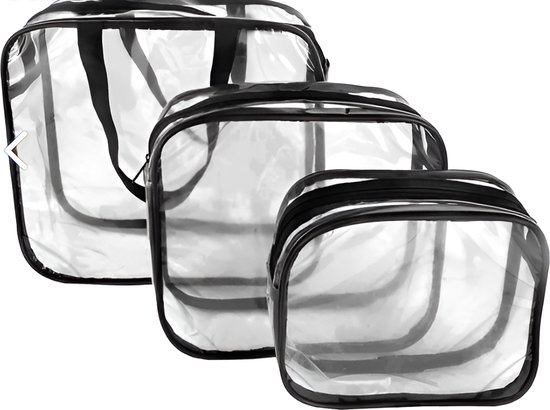 Arnee| Transparante Toilettas| Reisset | Reistas voor Toiletartikelen ...
