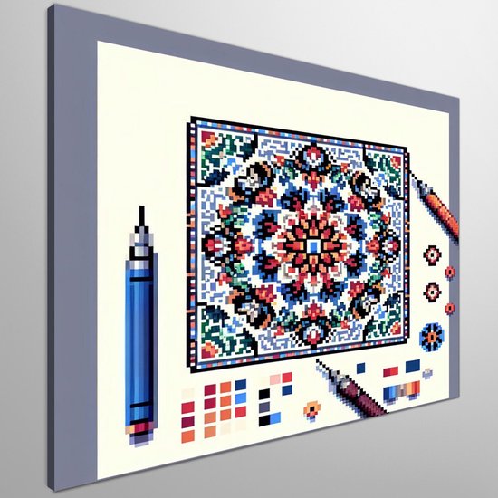 Pixel art relief schilderij | Gebeeldhouwde pixels: een artistiek ...