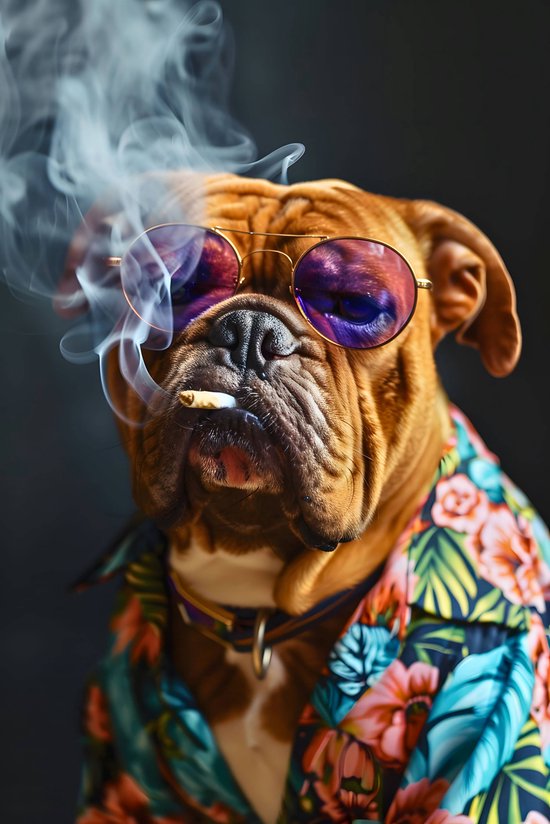 Rook Poster | Bulldog Poster | Dieren Poster | Hond Poster | Originele ...