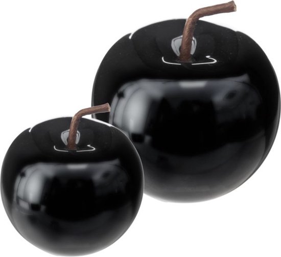 Set van 2 Deco Object Appel Zwart – Ø11 cm – Ø7 cm | bol