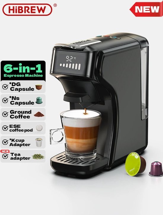 Seastone - Nieuw 6 in1 CapsuleCapsule Koffiemachine -HiBREW H1B - Koffiemachine -... | bol
